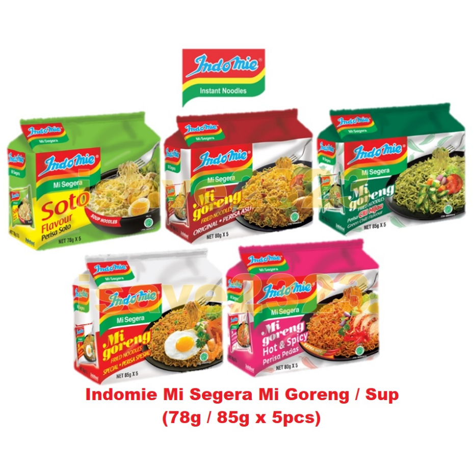 [HALAL] Indomie Mi Segera Mi Goreng / Sup (78g / 85g x 5pcs) - Asli ...