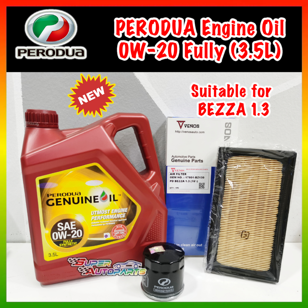 Perodua Engine Oil 0w20 3.5L Fully Synthetic Axia Bezza Myvi 3rd Gen Alza Aruz Kenari Kembara 0w ...