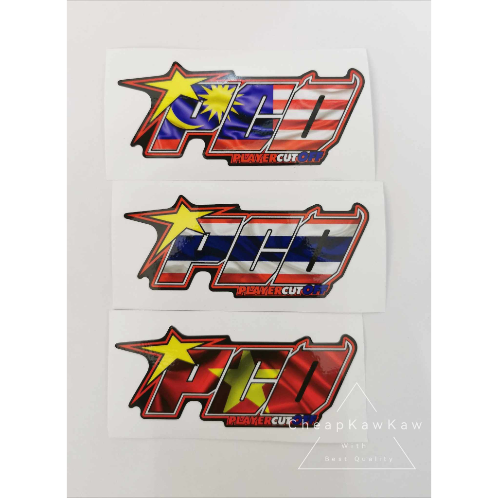 Sticker Inkjet - Player Cut Off PCO Flag Malaysia / Thailand / Vietnam ...
