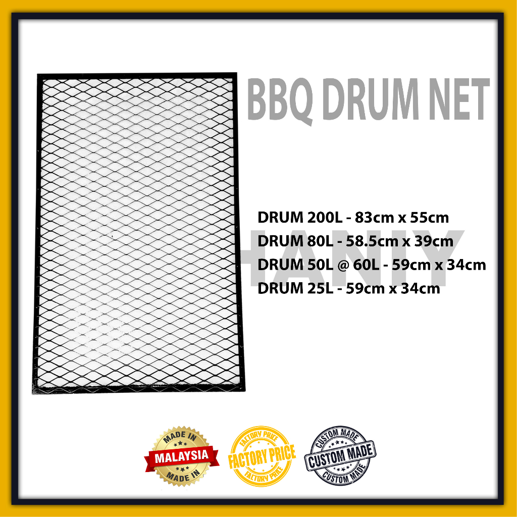 BBQ Grill Tong Drum Grill Net Jaring Mild Steel And Stainless Steel Medium Quality For Drum Size ...
