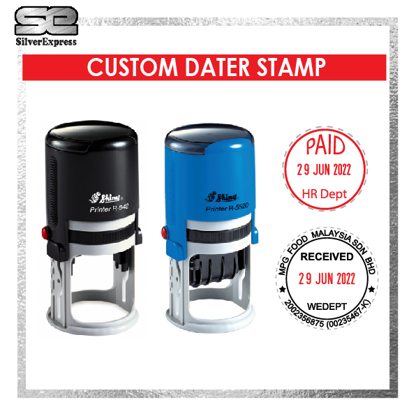 SHINY ROUND CHOP CUSTOM DATER STAMP / R-517D / R-524D / R-532D / R-538D ... SHINY ROUND CHOP CUSTOM DATER STAMP / R-517D / R-524D / R-532D / R-538D ...