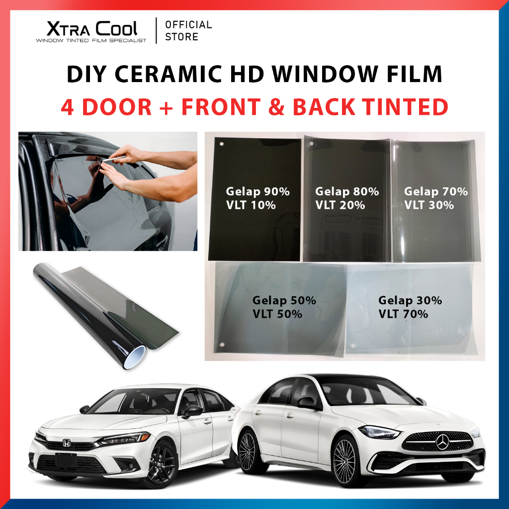 Tinted DIY Tahan Panas IRR 85% UVR 99% ( CERAMIC HD ) | Shopee Malaysia