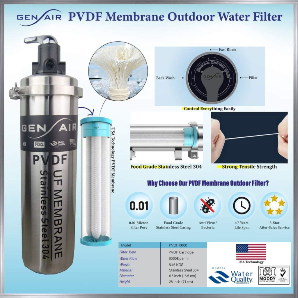 GEN AIR PVDF Membrane Outdoor Water Filter SUS 304 | Shopee Malaysia