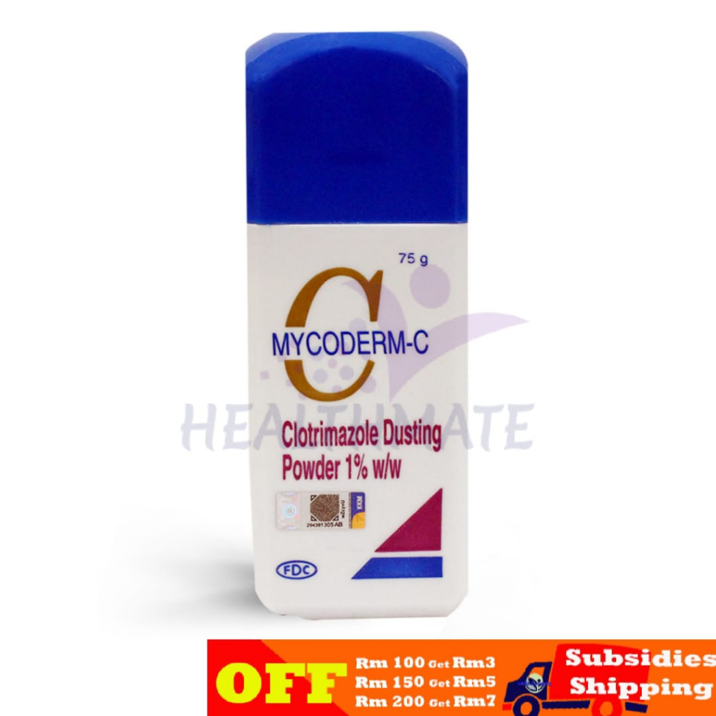 Mycoderm-C CLOTRIMAZOLE DUSTING Powder 1% w/w (75G) | Shopee Malaysia