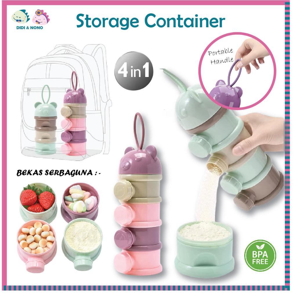 Milk Powder Container 4Layer 3Layer Bekas Simpan Susu Tepung Bayi ...