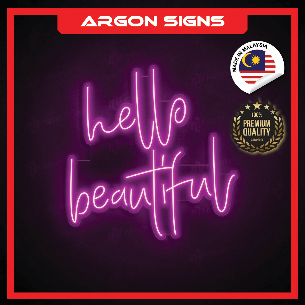 Hello Beautiful Neon Sign | Salon Lash Nails Hair Beauty Shop Decor ...