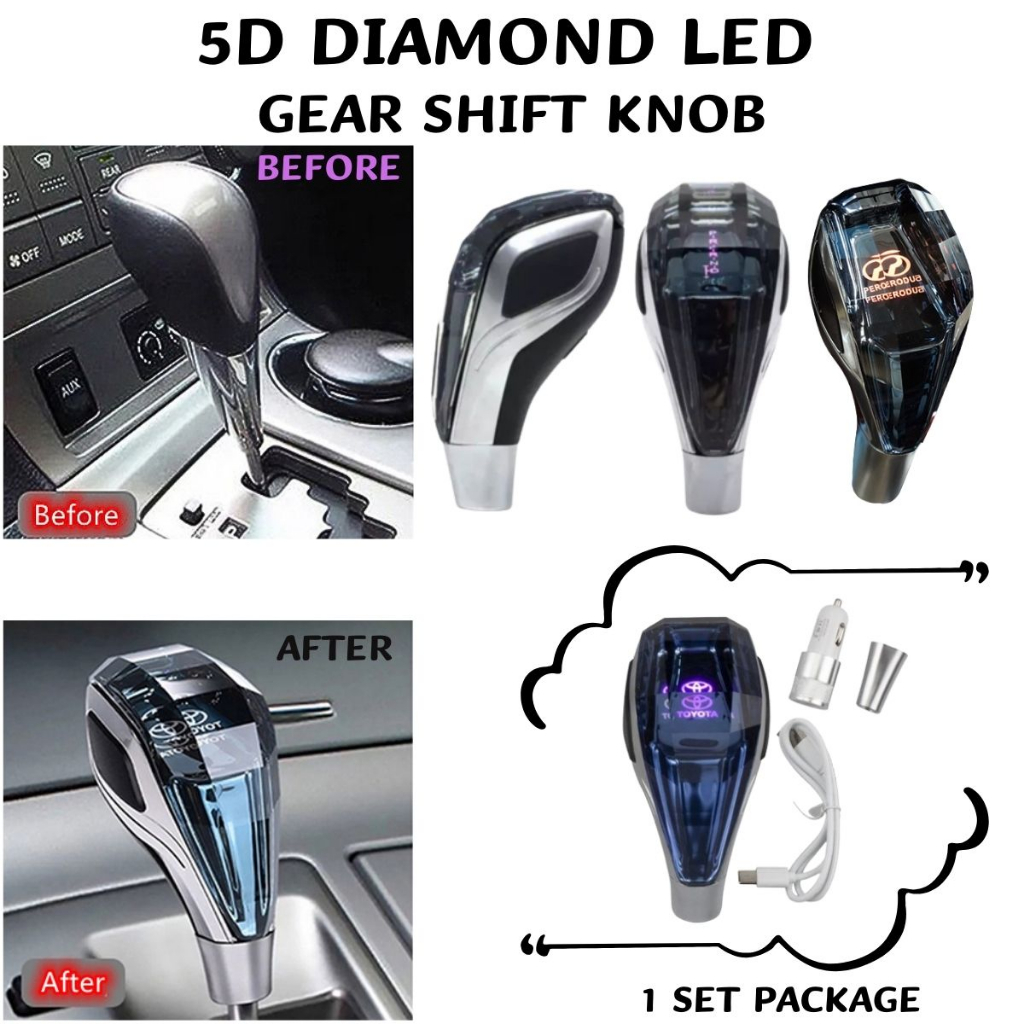 Car Gear Shift 5D Diamond Led Automatic Perodua Proton Toyota Alphard ...