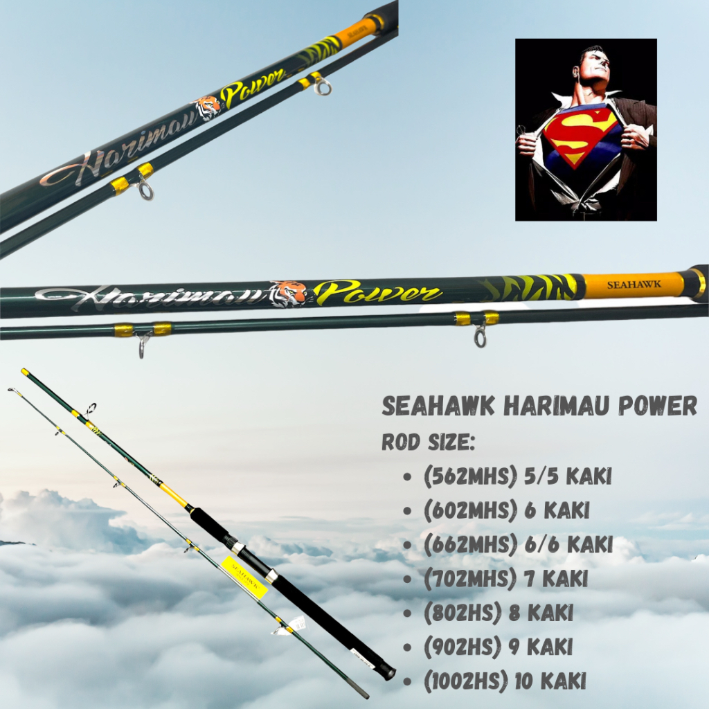 Seahawk Harimau Power Spinning Rod Joran Pancing 5/5 kaki - 12 kaki ...