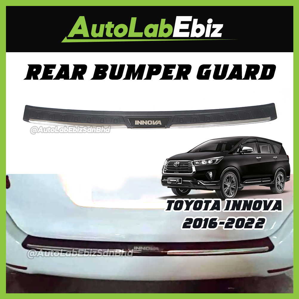 Rear Bumper Guard 3D with Chrome Linning Toyota Innova 2016-2022 ...