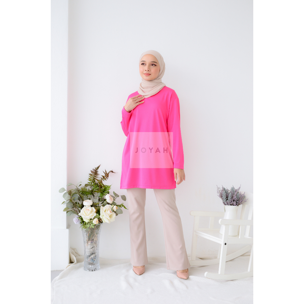 Joyah Premium Muslimah/XS-XL/Baju Sukan Muslimah/Plain Jersi/ Microfiber Eyelet | Shopee Malaysia