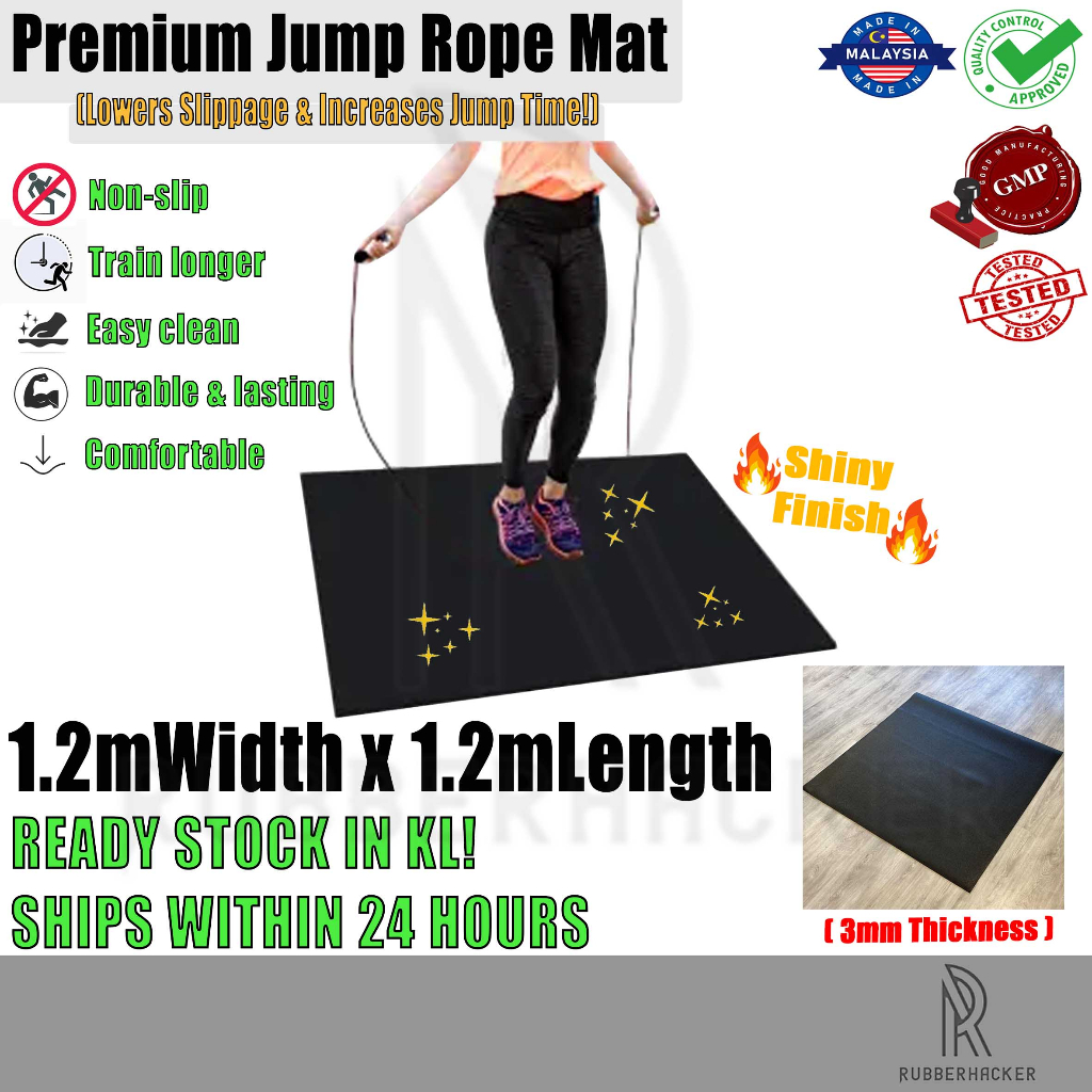 Fitness Jump Rope NBR Rubber Mat 3mm Thick (High-Quality Shiny Texture ...