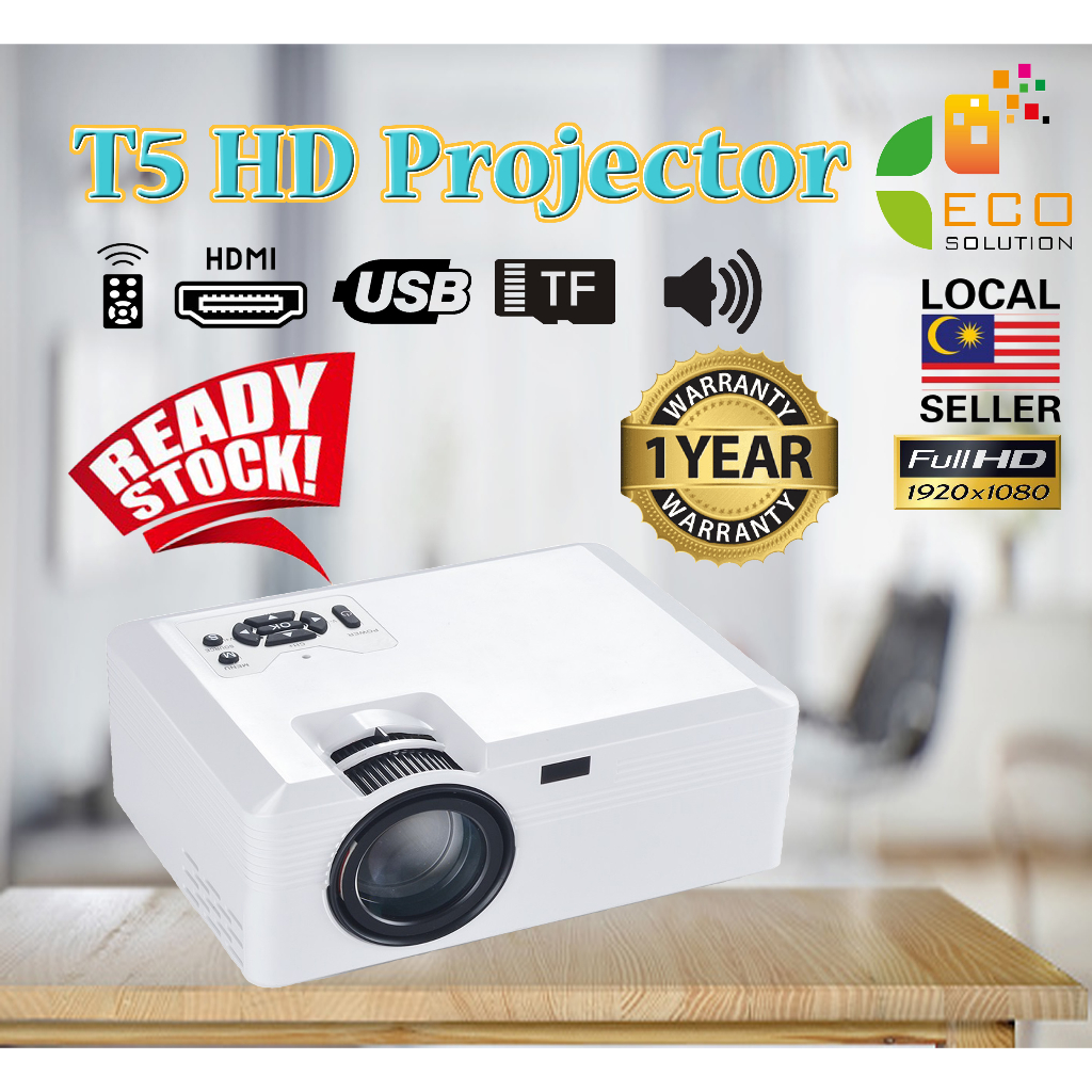 T5 Portable PROJECTOR Support 4K Video Mini Projector Home Projector ...