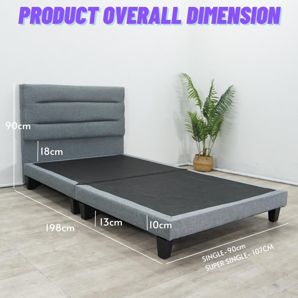 Furniture Direct MORGAN MANADO Divan linen fabric divan single bed frame/ katil divan single ...
