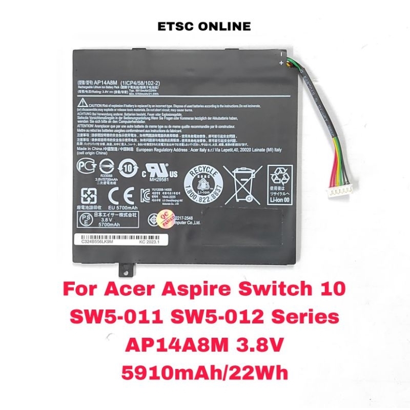 New AP14A8M Battery for Aspire Switch 10 SW5-011 SW5-012 Series AP14A4M ...