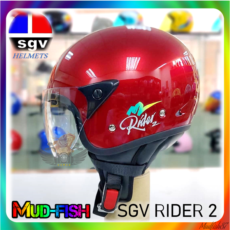 TOPI KELEDAR SGV RIDER 2 NEW HELMET (GOLD RED) | Shopee Malaysia