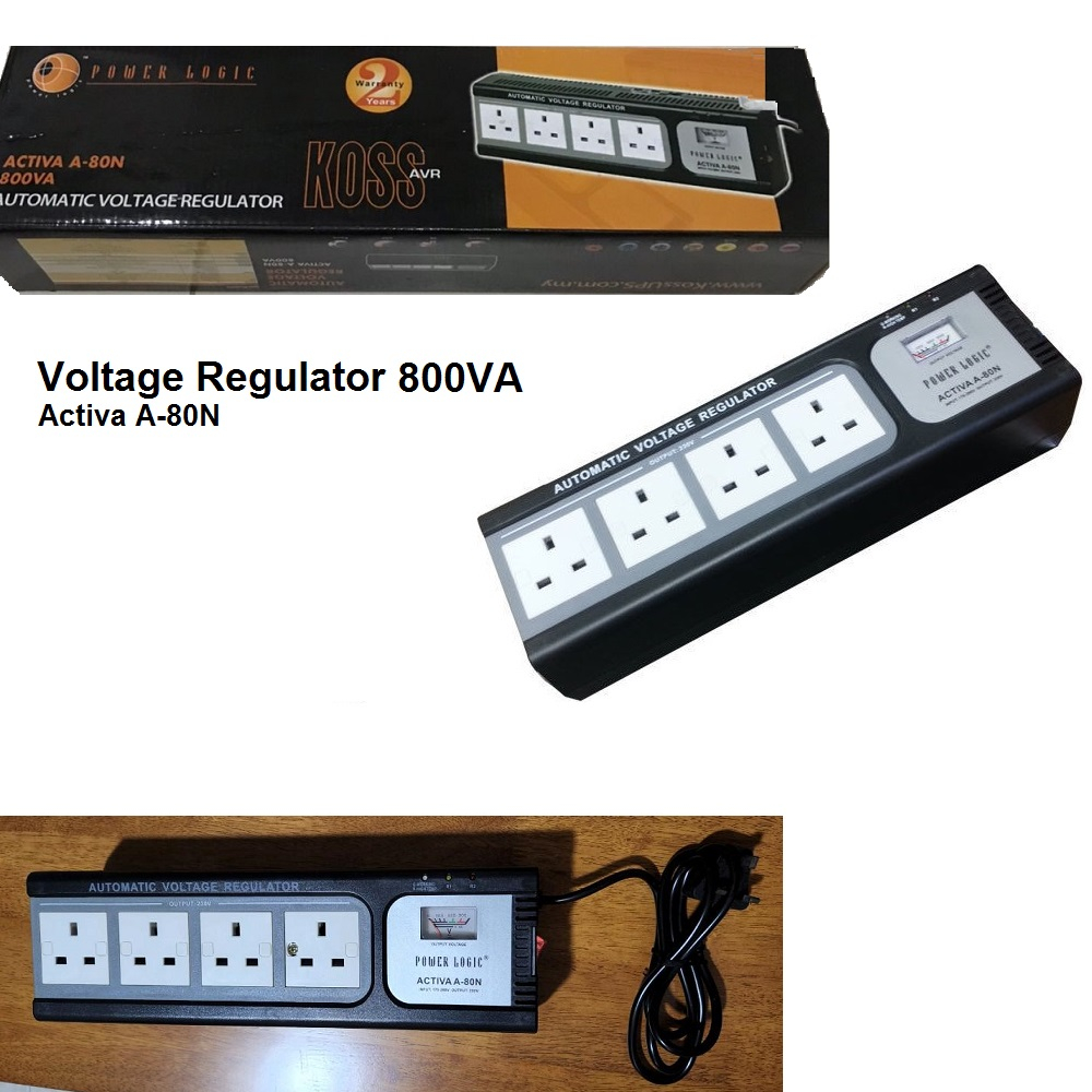 POWER LOGIC ( ACTIVA A-80N ) AVR 800VA AUTOMATIC VOLTAGE REGULATOR WITH ...
