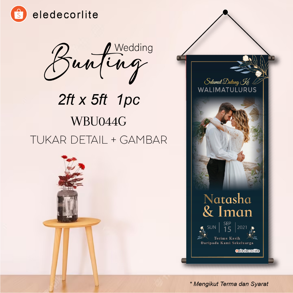 BUNTING KAHWIN 2 x 5/BANTING MAJLIS PERKAHWINAN/WEDDING BANNER/BANNER ...