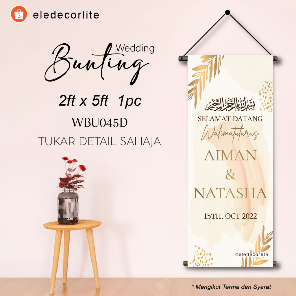 BUNTING KAHWIN 2 x 5/BANTING MAJLIS PERKAHWINAN/WEDDING BANNER/BANNER ...