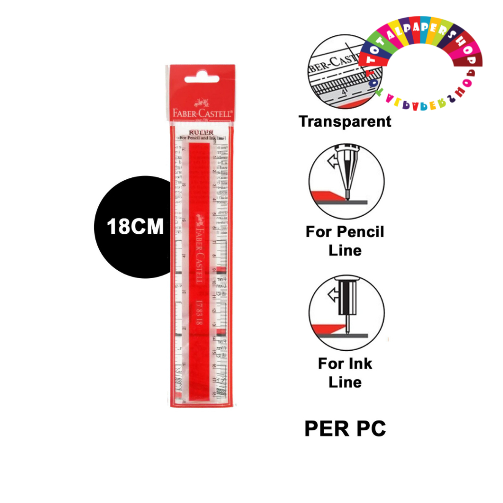 Faber-Castell Plastic Ruler 18cm | Shopee Malaysia