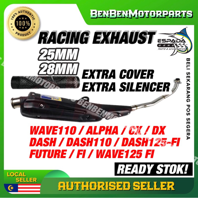 Racing Exhaust Pipe Espada E4 Series (Wave 125 Fi/ Wave 110/Future/ Dash/Wave Alpha/Wave 125 ...