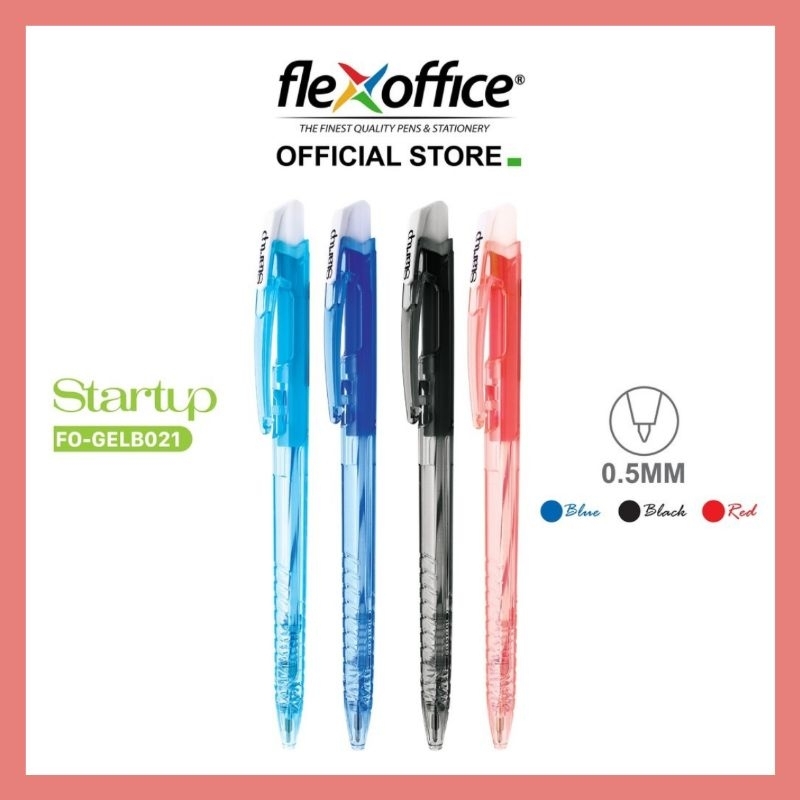 FlexOffice Startup Retractable Smooth Ink Pen 0.5mm/0.7mm (12Pcs/Box ...