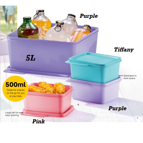 Tupperware Snack & Stack/Cozy nest/Bekas Besar Big Size Purple/Pink/Red ...