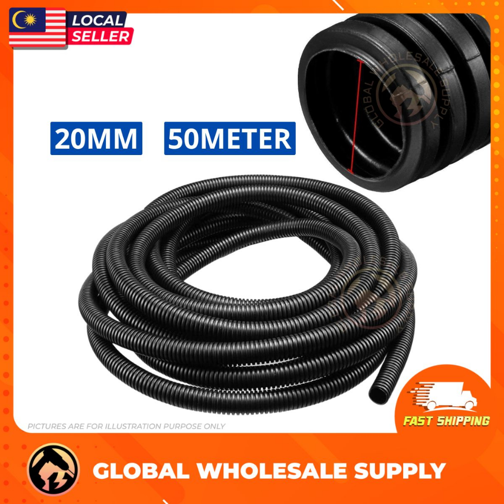 [READY STOCK] Cyber 20mm 50 MTR PVC Conduit FlexibleCorrugated Tubing ...