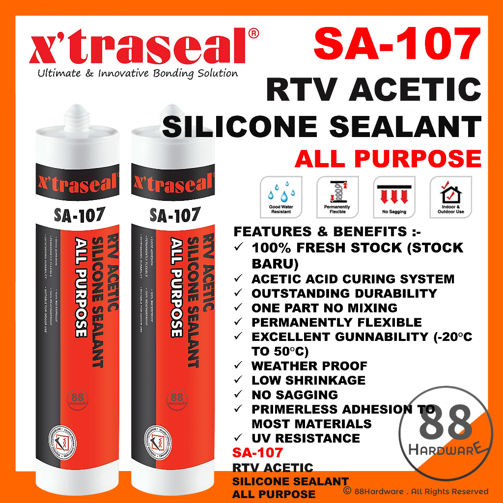 【100% Fresh Stock】xtraseal vtech SA-107 SA-117 acetic silicone sealant ...