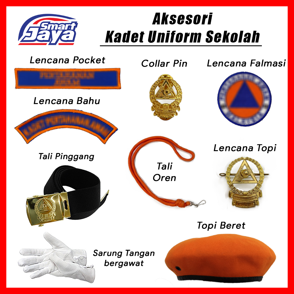 Aksesori Kadet Sekolah/Lencana Bahu/Coller Pin/Lencana Falmasi/Tali ...