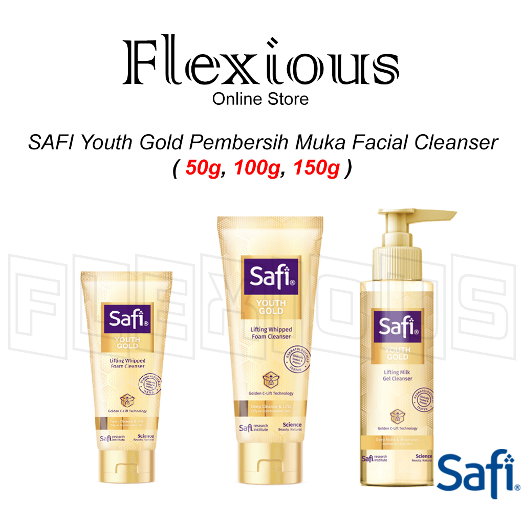 SAFI Unza Youth Gold Pembersih Muka Facial Cleanser 50g, 100g, 150g | Shopee Malaysia