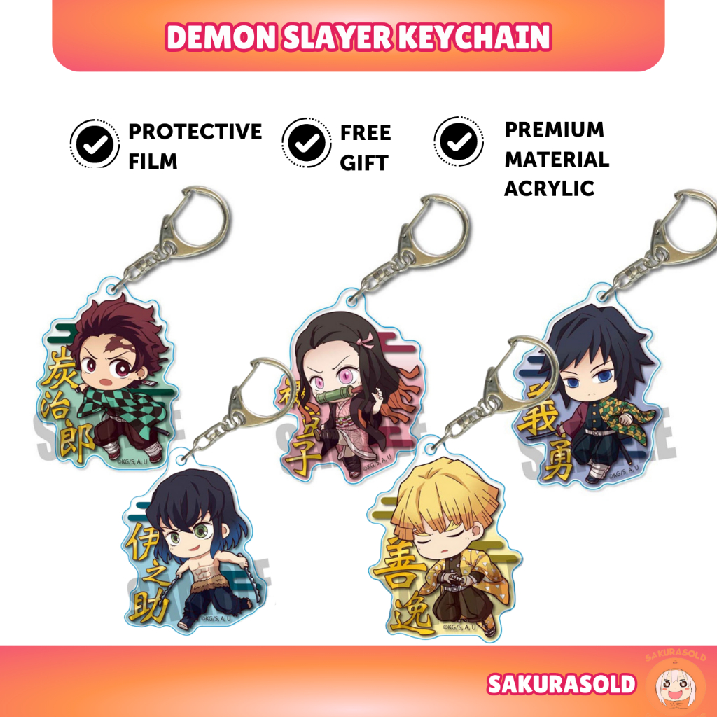 Demon Slayer Keychain Kimetsu No Yaiba Keychain Nezuko Tanjiro Zenitsu ...