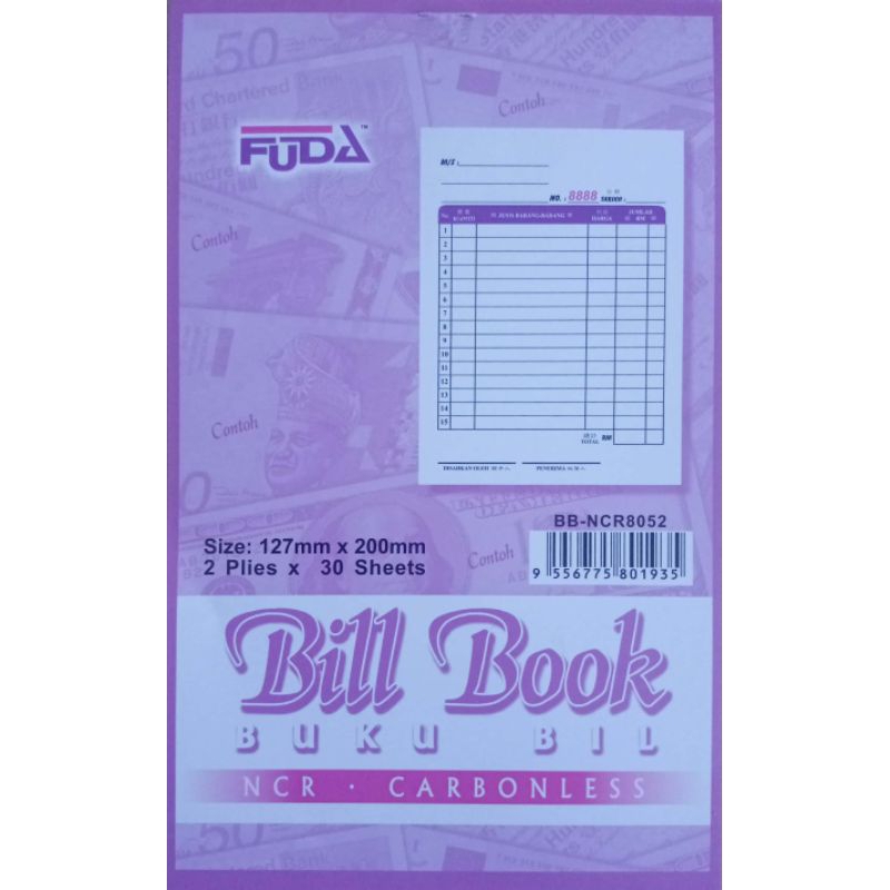 Fuda NCR Bill Book 2 plies (127mm x 200mm) | Shopee Malaysia