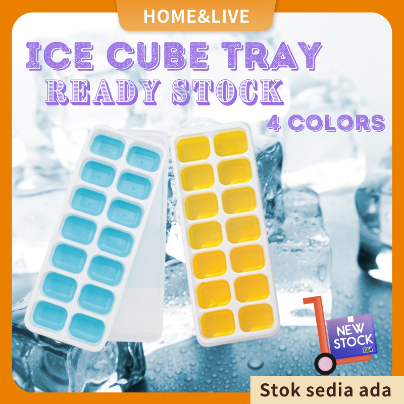 【Ready Stock】14 Holes Silicone Ice Cube Tray Ice Cube Maker Baby Food ...