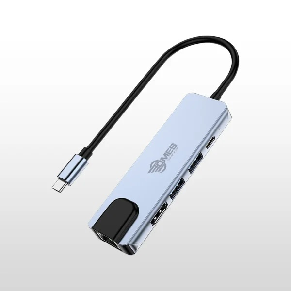Dmes DH5 Type-C 5 in 1 Multi Function USB Hub Adapter with Expansion Port USB 3.0 Port x2 / HDMI ...