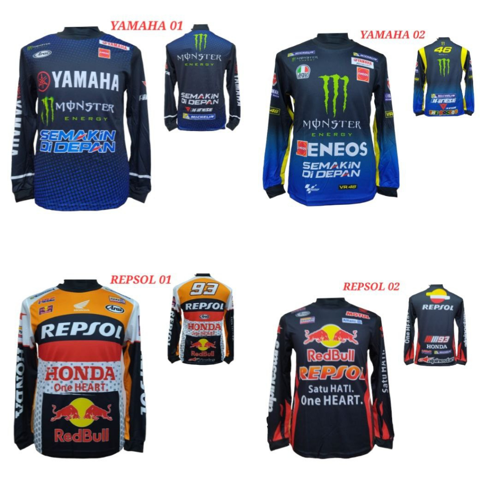 Long sleeve jersey Roundneck Baju motor rider | Shopee Malaysia