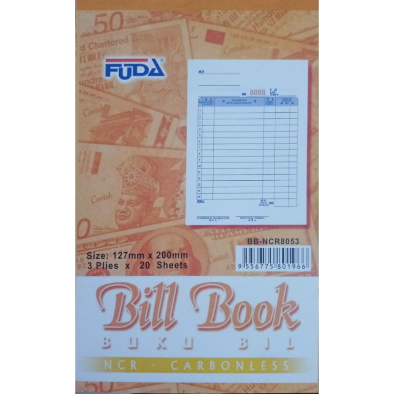 Fuda NCR Bill Book - 3 plies (128mm x 200mm) | Shopee Malaysia