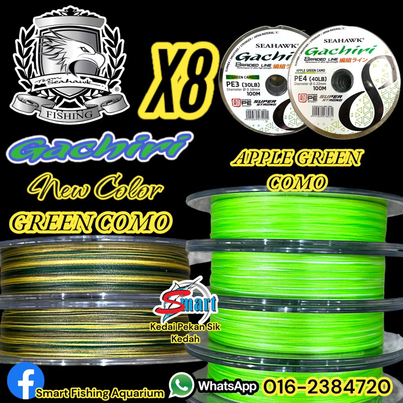 2023 New Color SEAHAWK GACHIRI X8 100M BRAIDED LINE | Shopee Malaysia