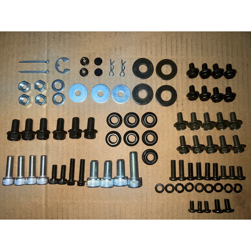 SCREW BOLT 10 12 NUT 1 SET SKRU BASIC untuk BODY RXZ MILI dan CATALYZER ...