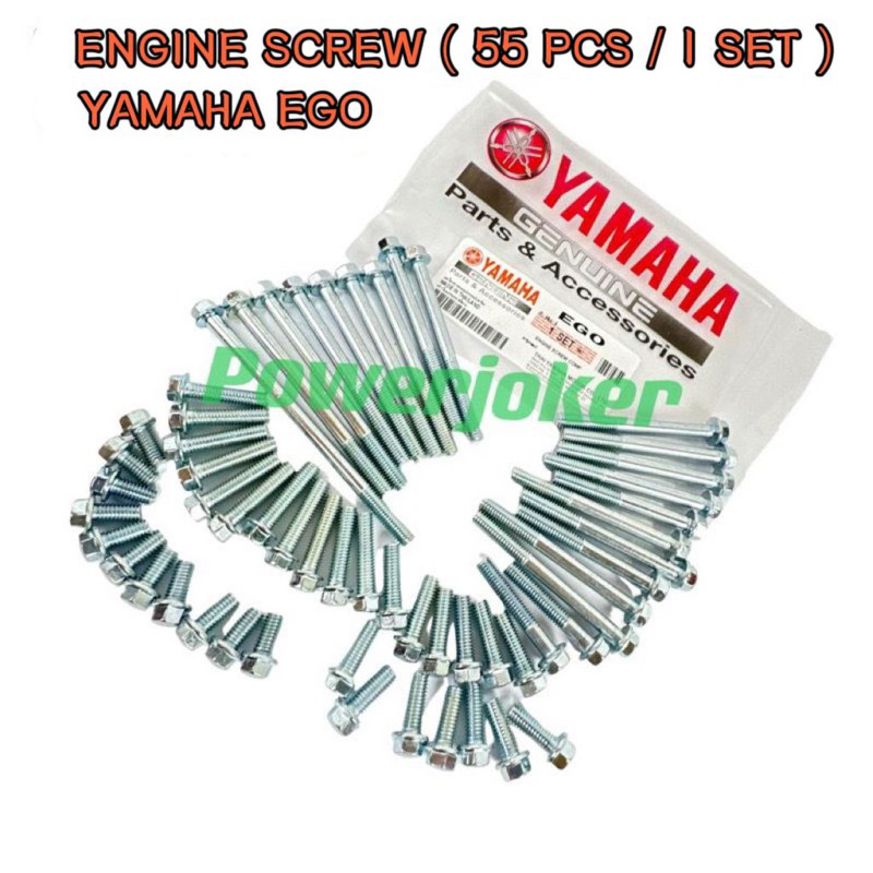 YAMAHA EGO V1 FIRST MODEL (55 PCS / 1 SET)ENGINE SCREW COMPLETE ENJIN ...