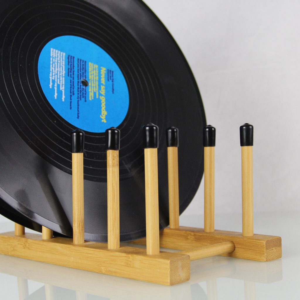 《Ready Stock》LP Vinyl Records Drying Rack Bamboo Storage Display Rack ...