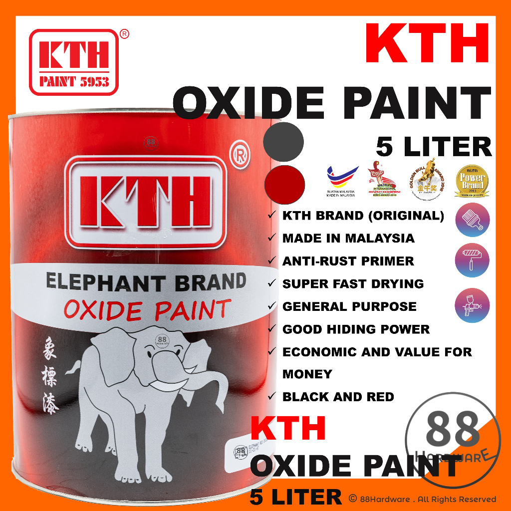 5L KTH Elephant E785 E750 cat besi anti karat / anti rust paint / cat ...