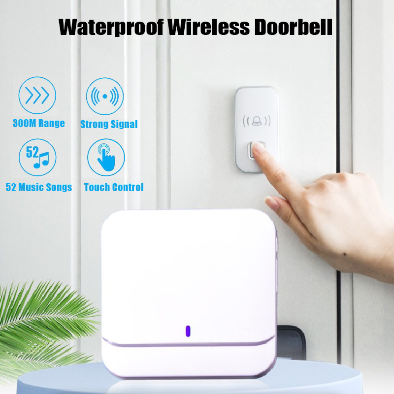 Wireless Doorbell Waterproof Door Bell 300m Range For Home Office ...