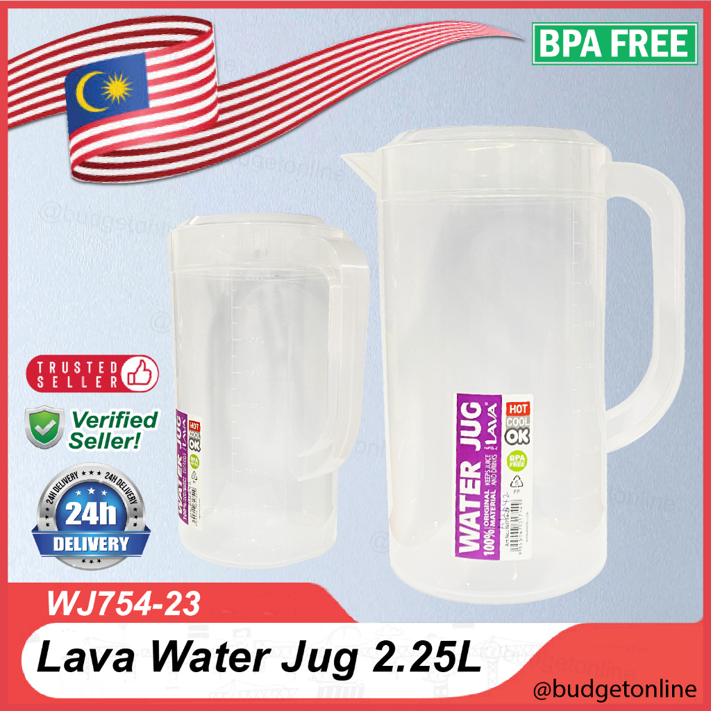 LAVA WJ754-23 Plastic Water Jug 2.25L Kitchen Serving Drink Container ...