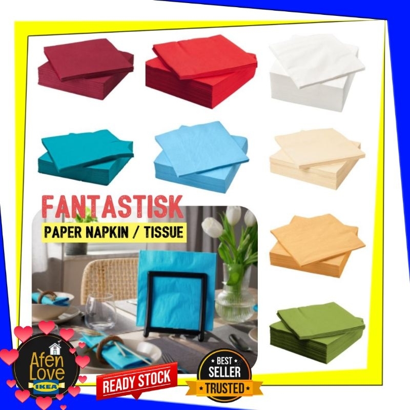 IKeA_FANTASTISK Tisu Paper Napkin Tissue Serviette Colour Dinner Napkin ...