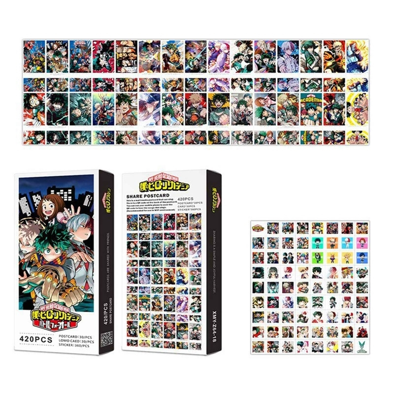 ANIME Postcard Sticker DEMON SLAYER AOT GENSHIN BLUE LOCK JUJUTSU SPY ...