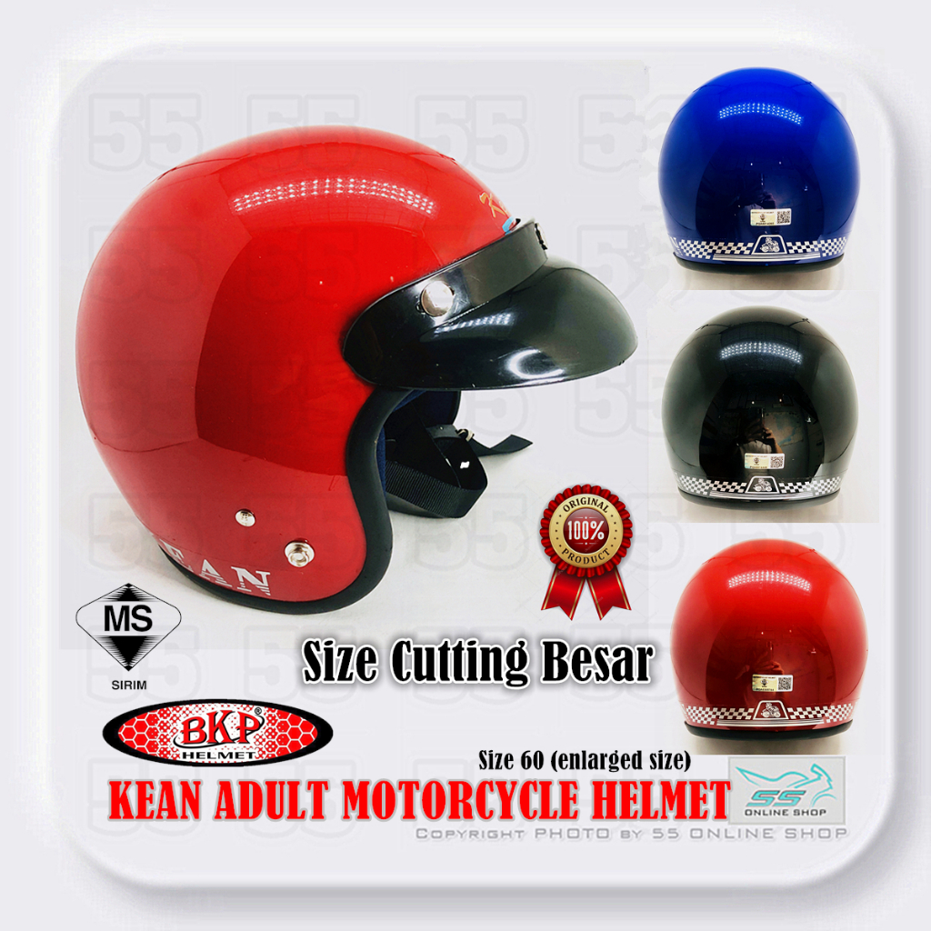 HELMET BKP KEAN SIZE CUTTING BESAR 100% ORIGINAL TOPI KELEDAR MOTOSIKAL ...