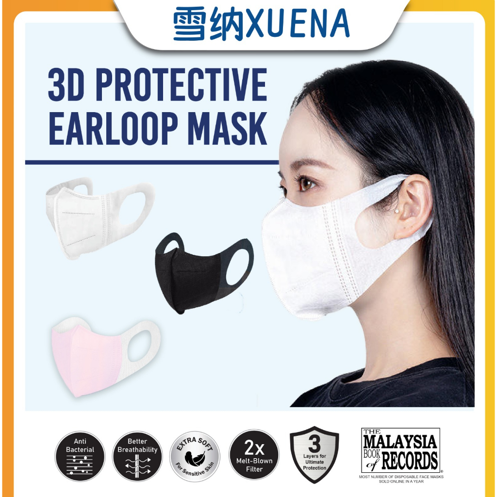 PREMIUM GALAXY 3 TONE EARLOOP MASK 3 TONE COLOR Disposable Mask BFE 95% ...