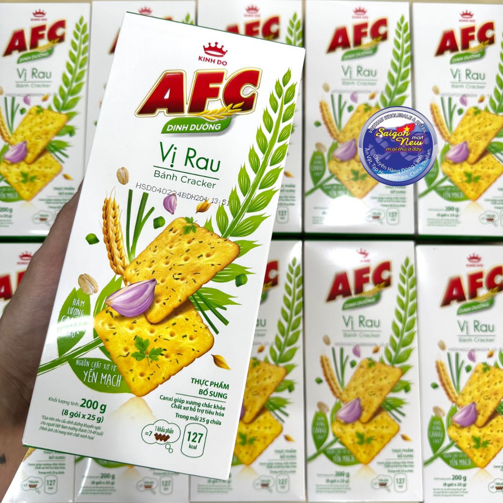 AFC Vi Rau Banh Cracker - Vegetable Flavor Crunchy Crackers 200g ...