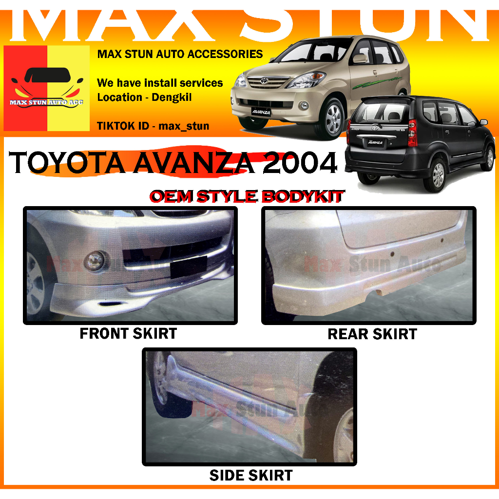 TOYOTA AVANZA 2004-2005 OE FULLSET BODYKIT OE LOOK BUMPER SKIRT LIP ...