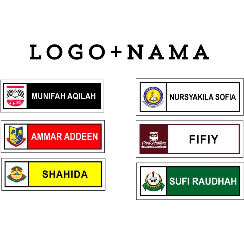 🔥 Fast Ship 🔥 NAME TAG SUBLIMATION / N.TAG BUDAK SEKOLAH / NAME TAG ...